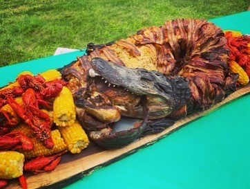 Bacon-wrapped Gator on the Traeger Pellet Grill - Chris Calvey
